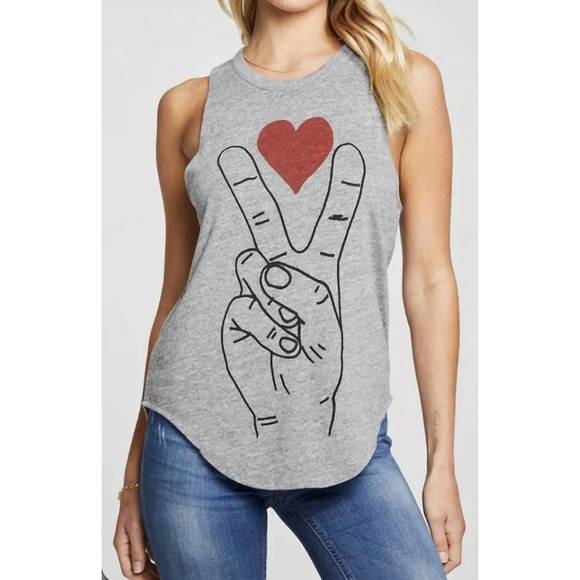 Chaser | Tops | New Chaser Triblend Muscle Tank Peace And Love In ...